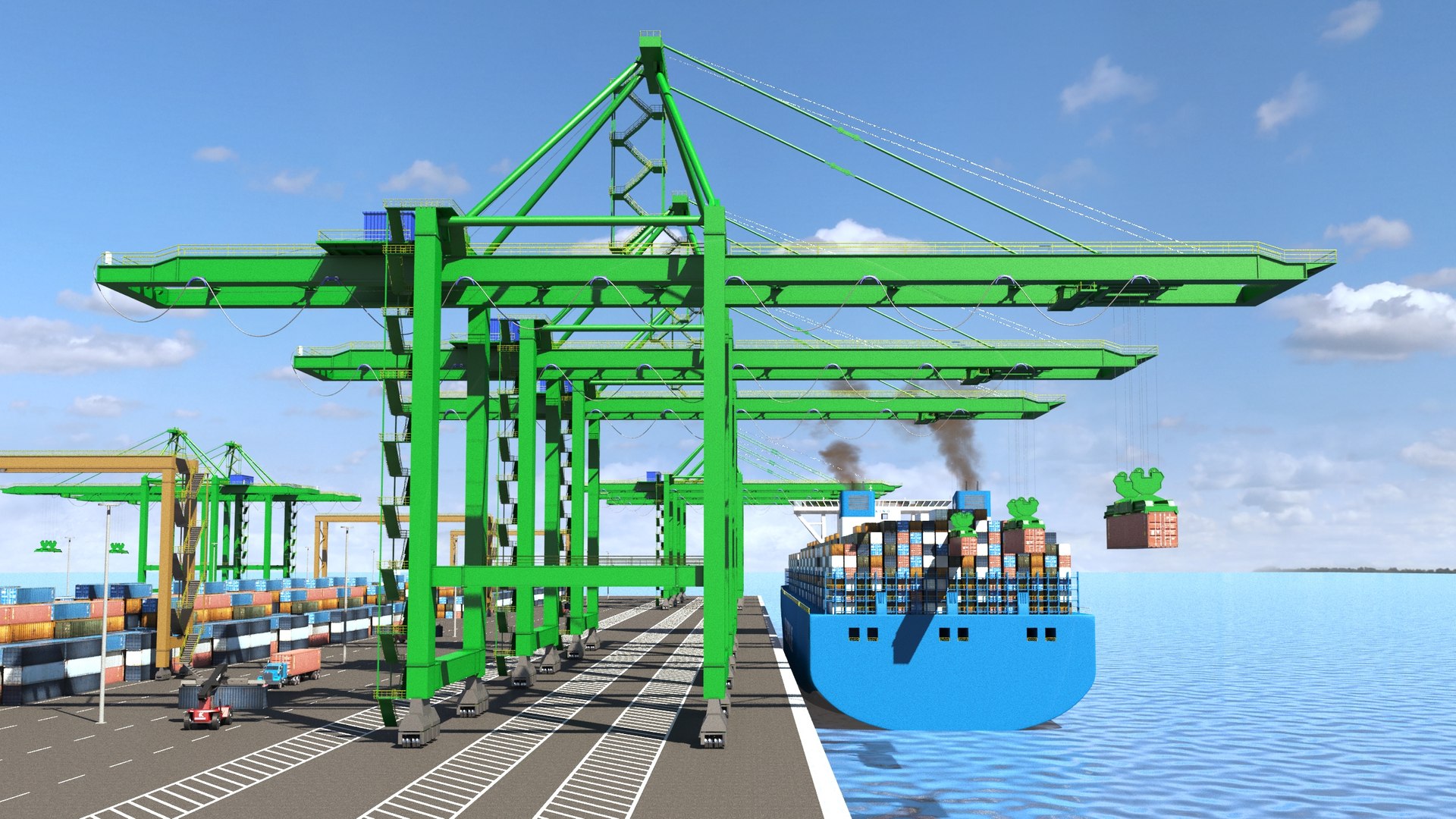 3D Model Port Container Terminal - TurboSquid 1587778