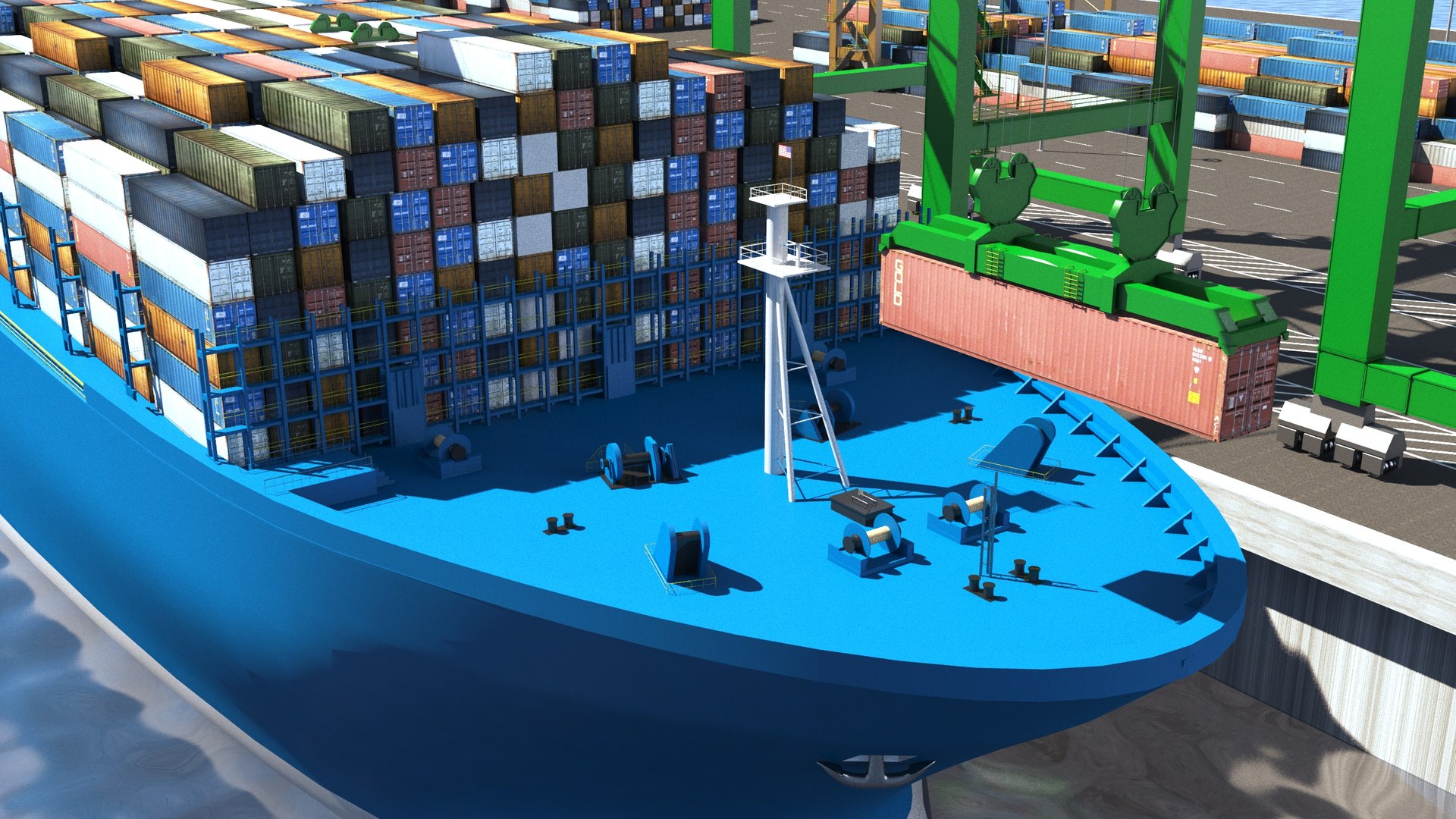3D model port container terminal - TurboSquid 1587778