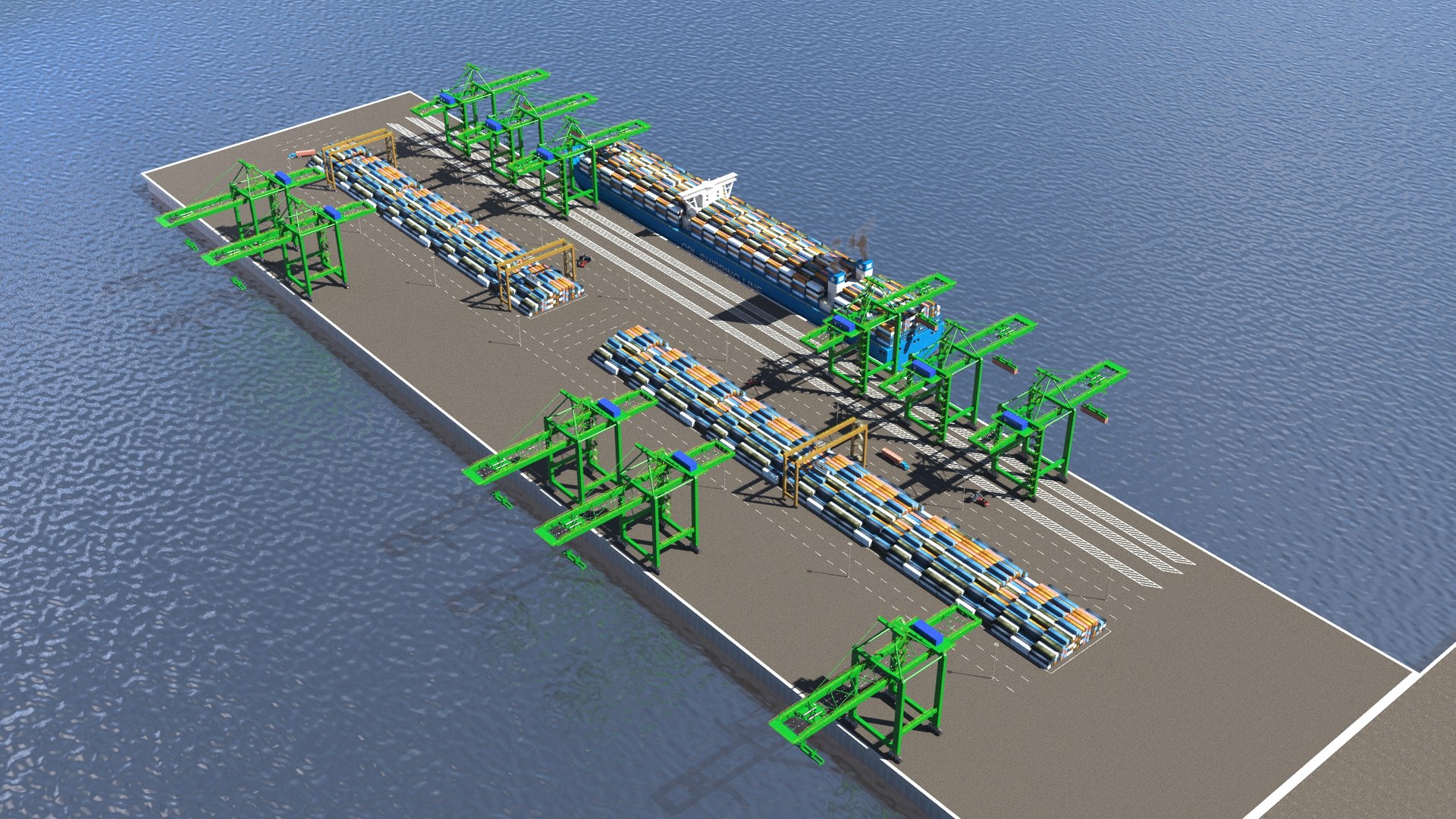 3D Model Port Container Terminal - TurboSquid 1587778