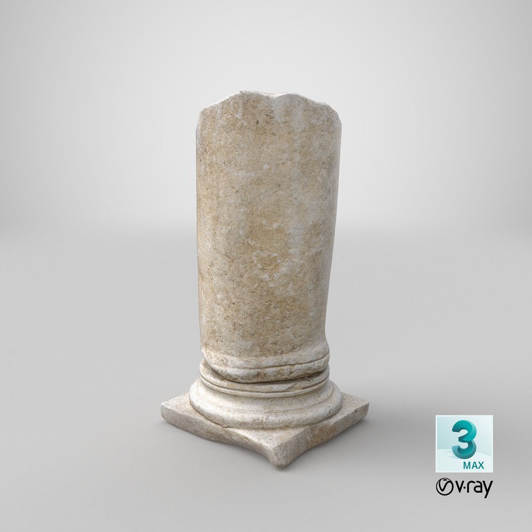 3D Medieval Stone Column Piece Model - TurboSquid 1520437
