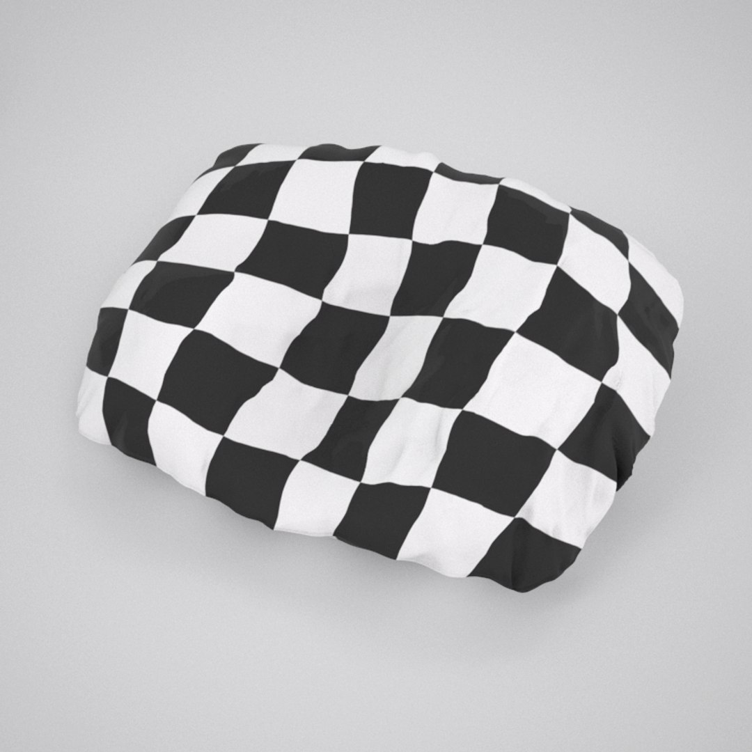 rumpled bed pillow 3d model