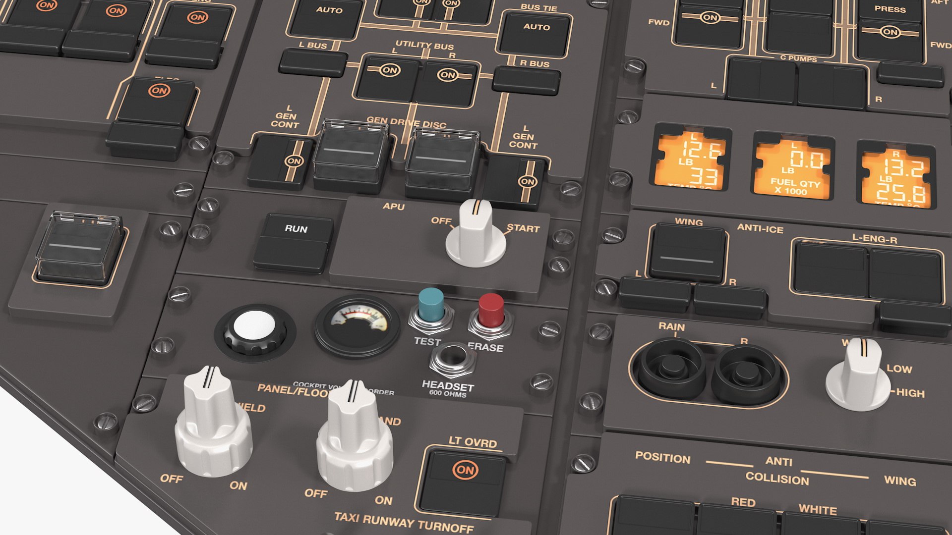 Commercial airplane pilot cockpit 3D model - TurboSquid 1646760