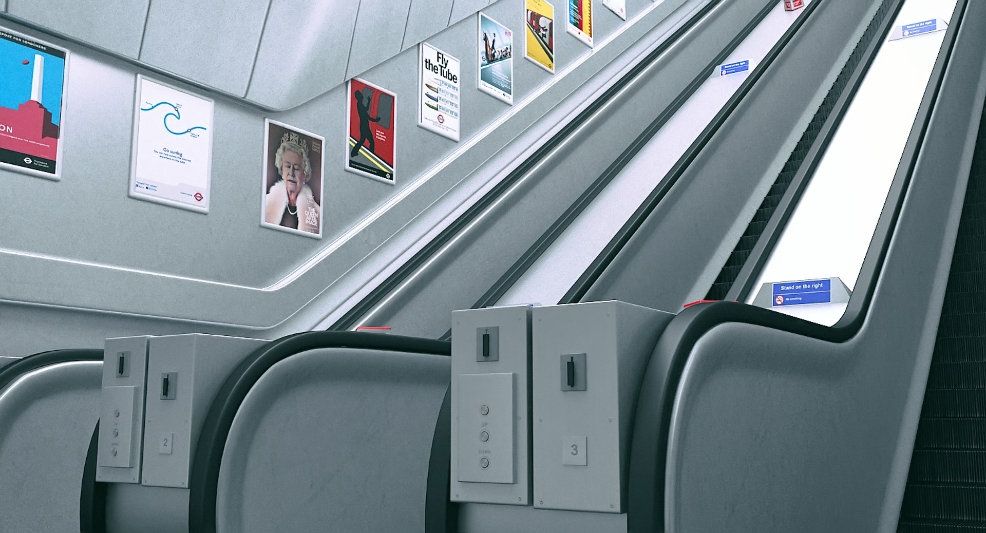 3D Scene Underground Tube Escalator - TurboSquid 1247760