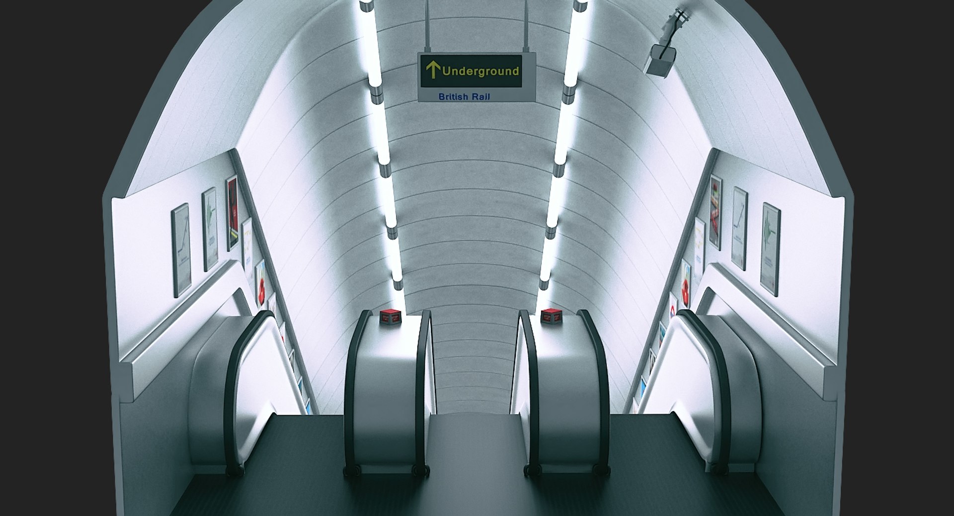 3D Scene Underground Tube Escalator - TurboSquid 1247760