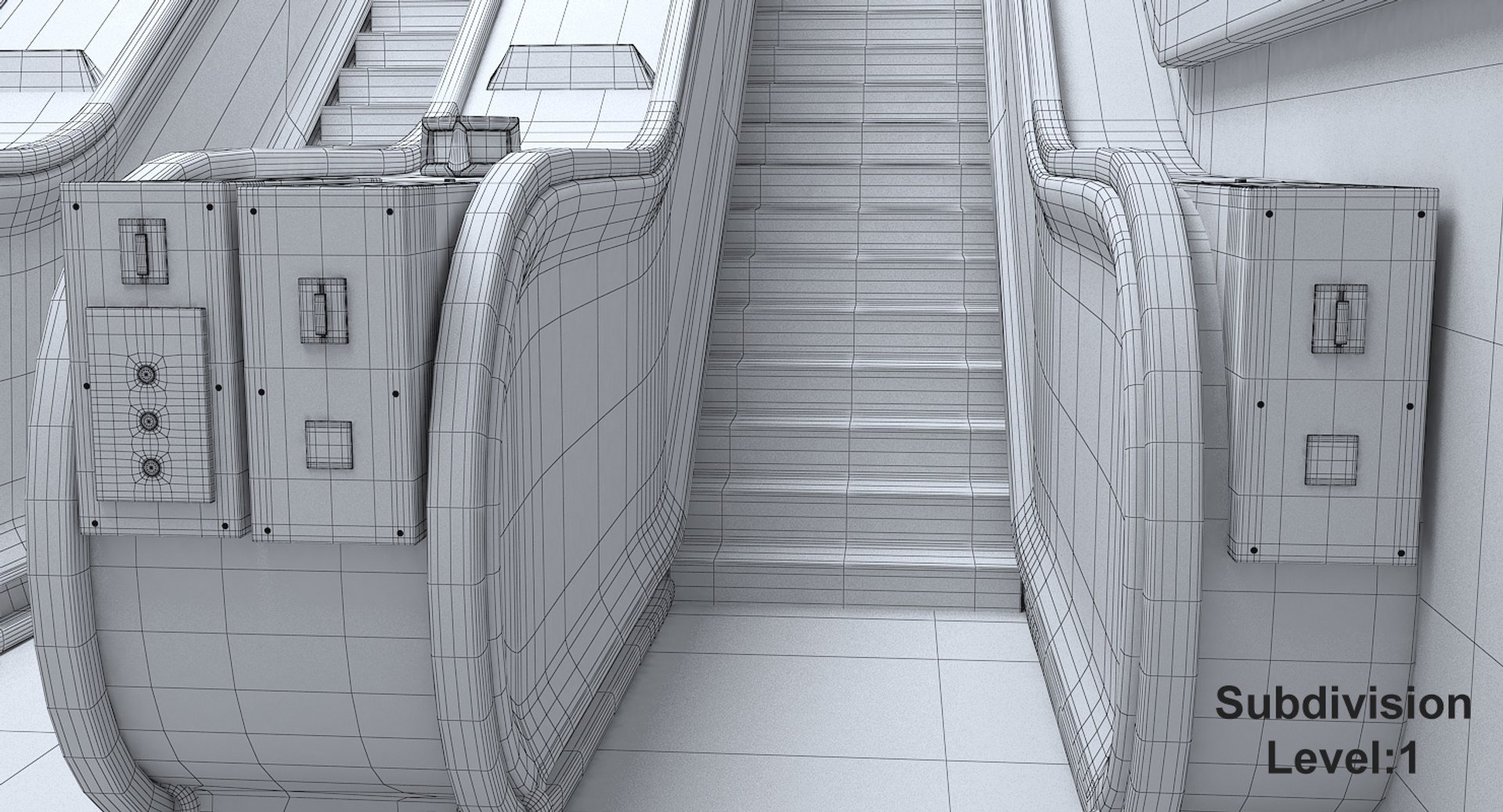 3D Scene Underground Tube Escalator - TurboSquid 1247760