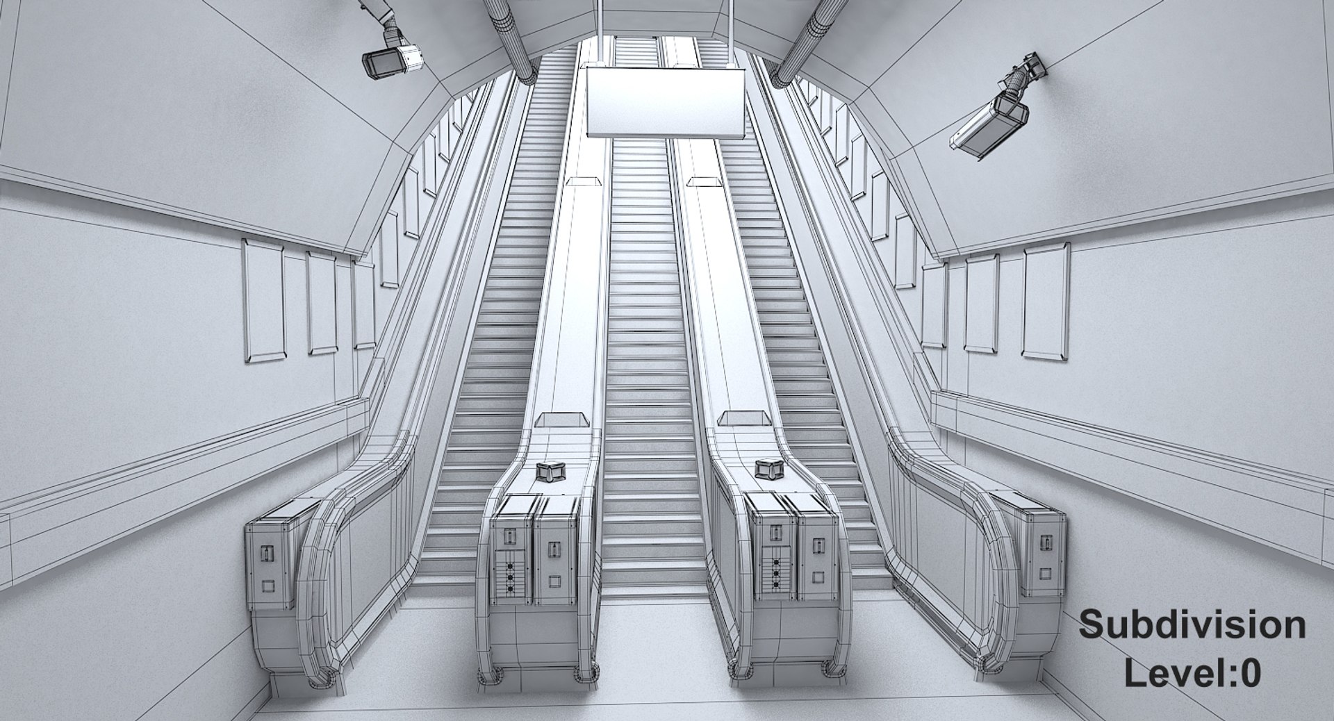 3D Scene Underground Tube Escalator - TurboSquid 1247760