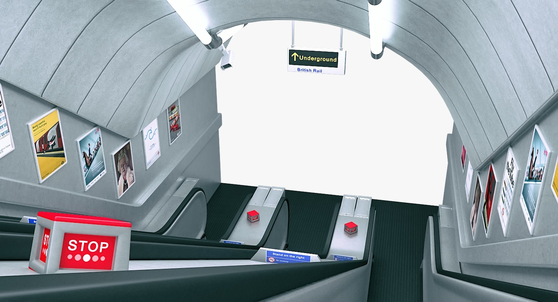 3D Scene Underground Tube Escalator - TurboSquid 1247760