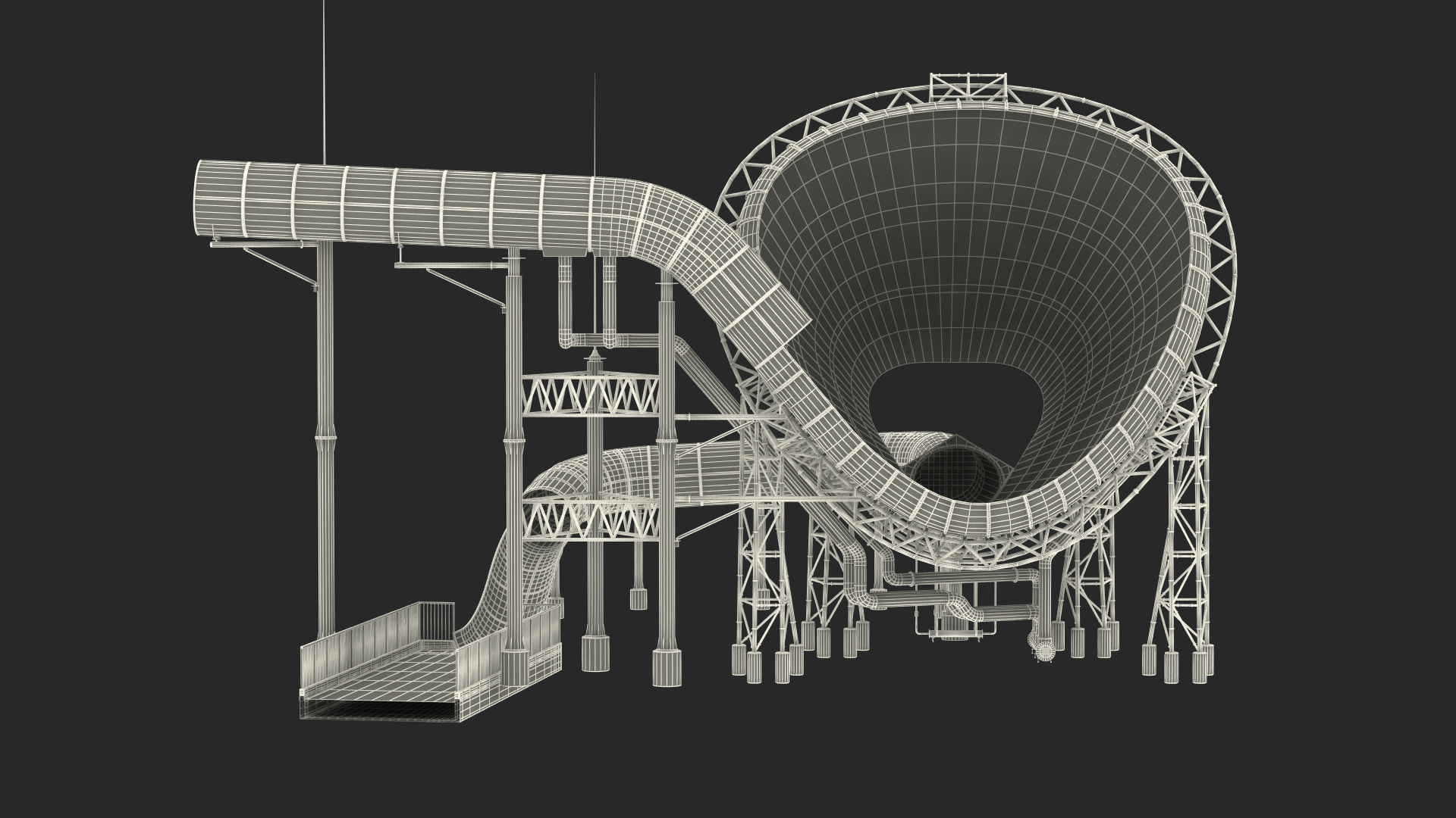 3D Giant Funnel Waterslide Water Slide Model - TurboSquid 1505583