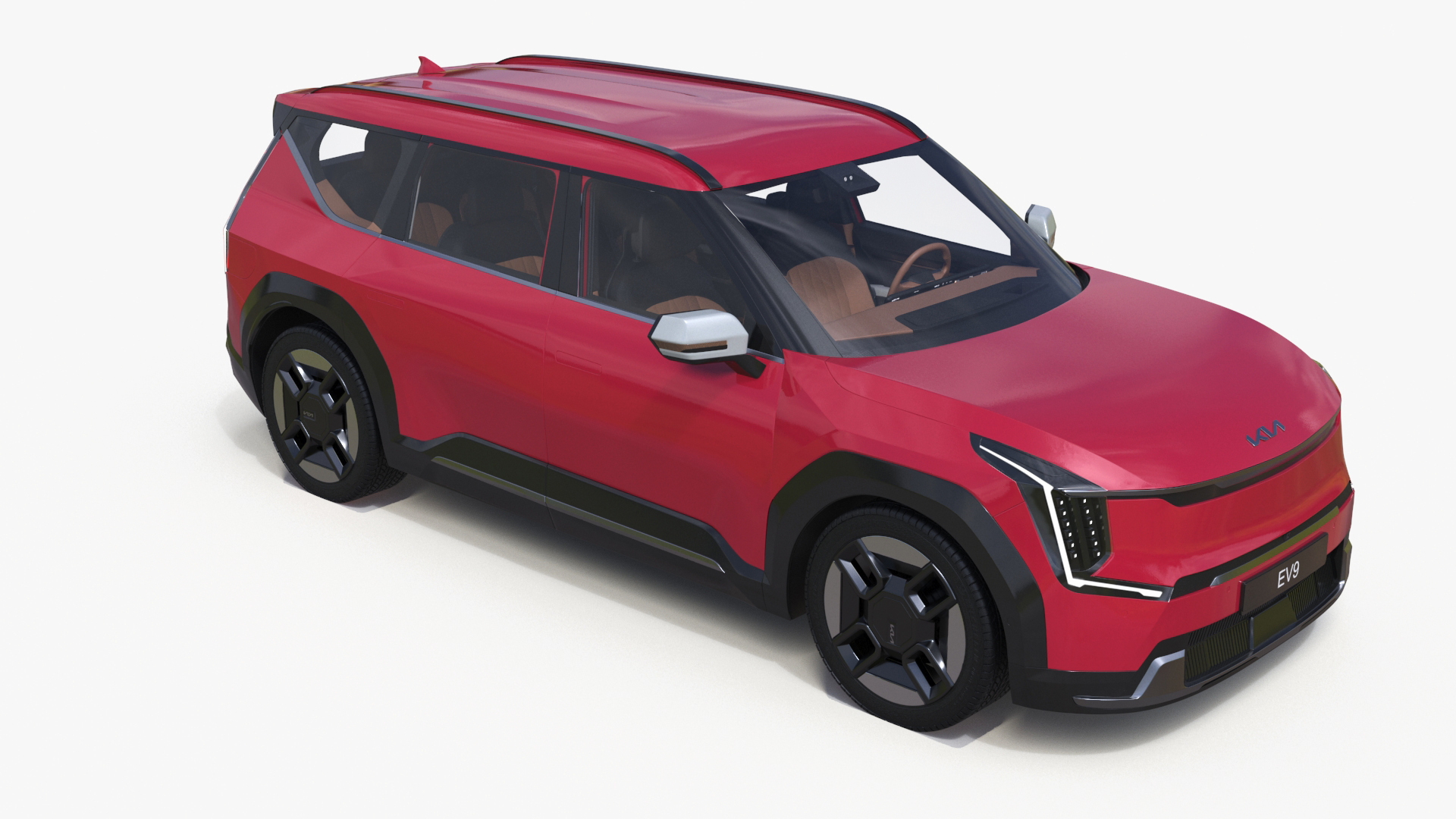 3D Model EV9 KIA Electric SUV Red - TurboSquid 2340219