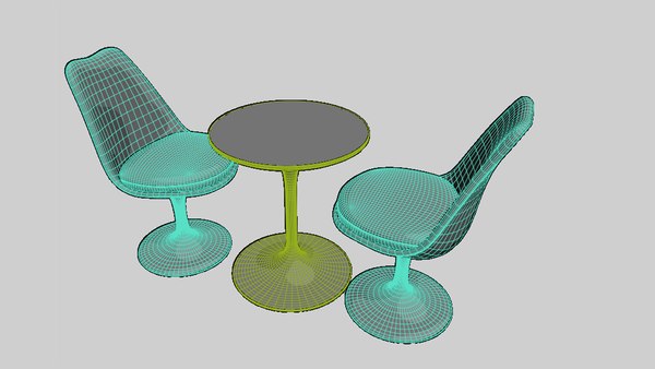 TULIP CHAIR TABLE model - TurboSquid 1750265