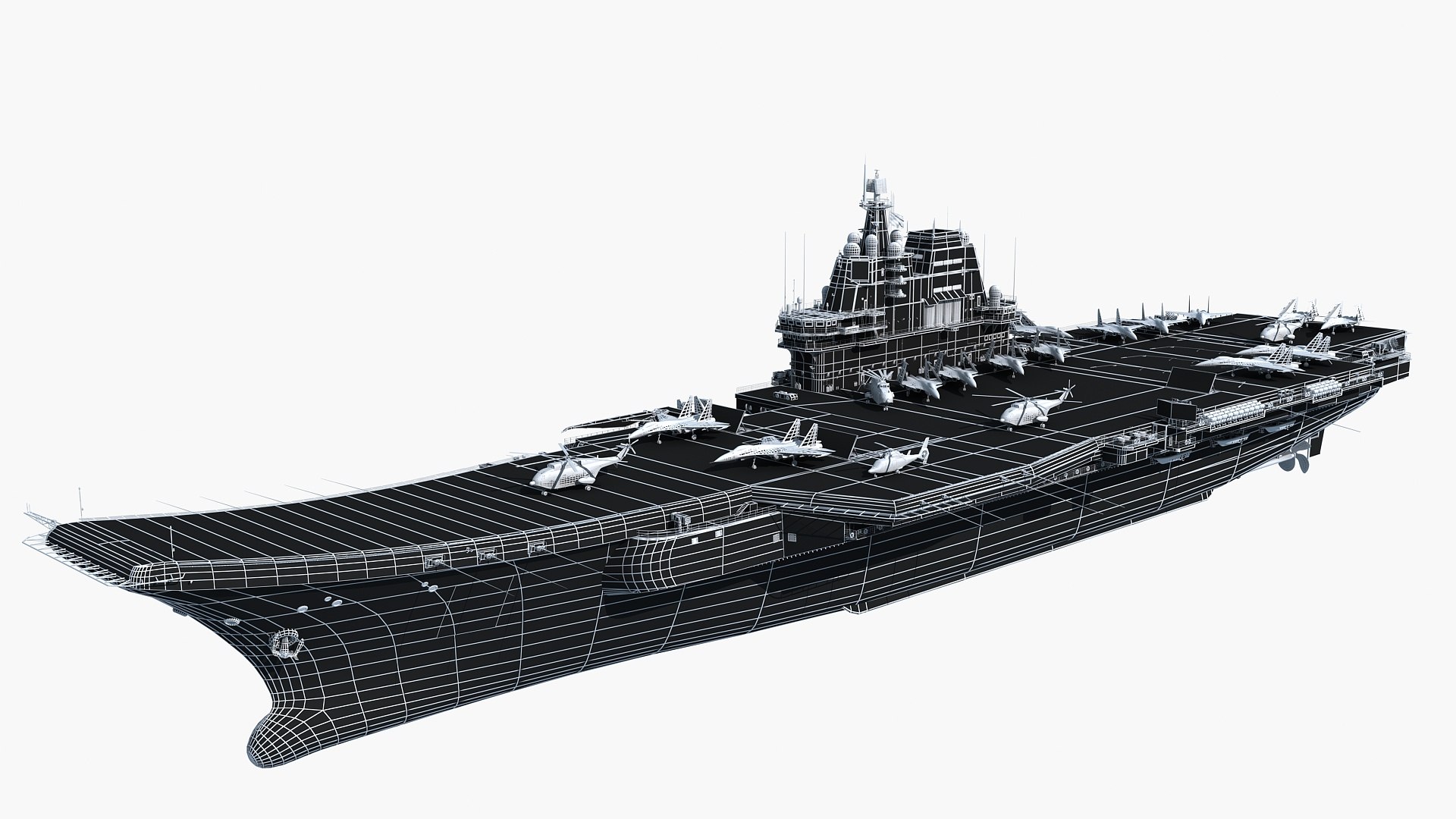3D China Aircraft CarrierCV16 And CV17 With Shipboard Aircraft Model ...