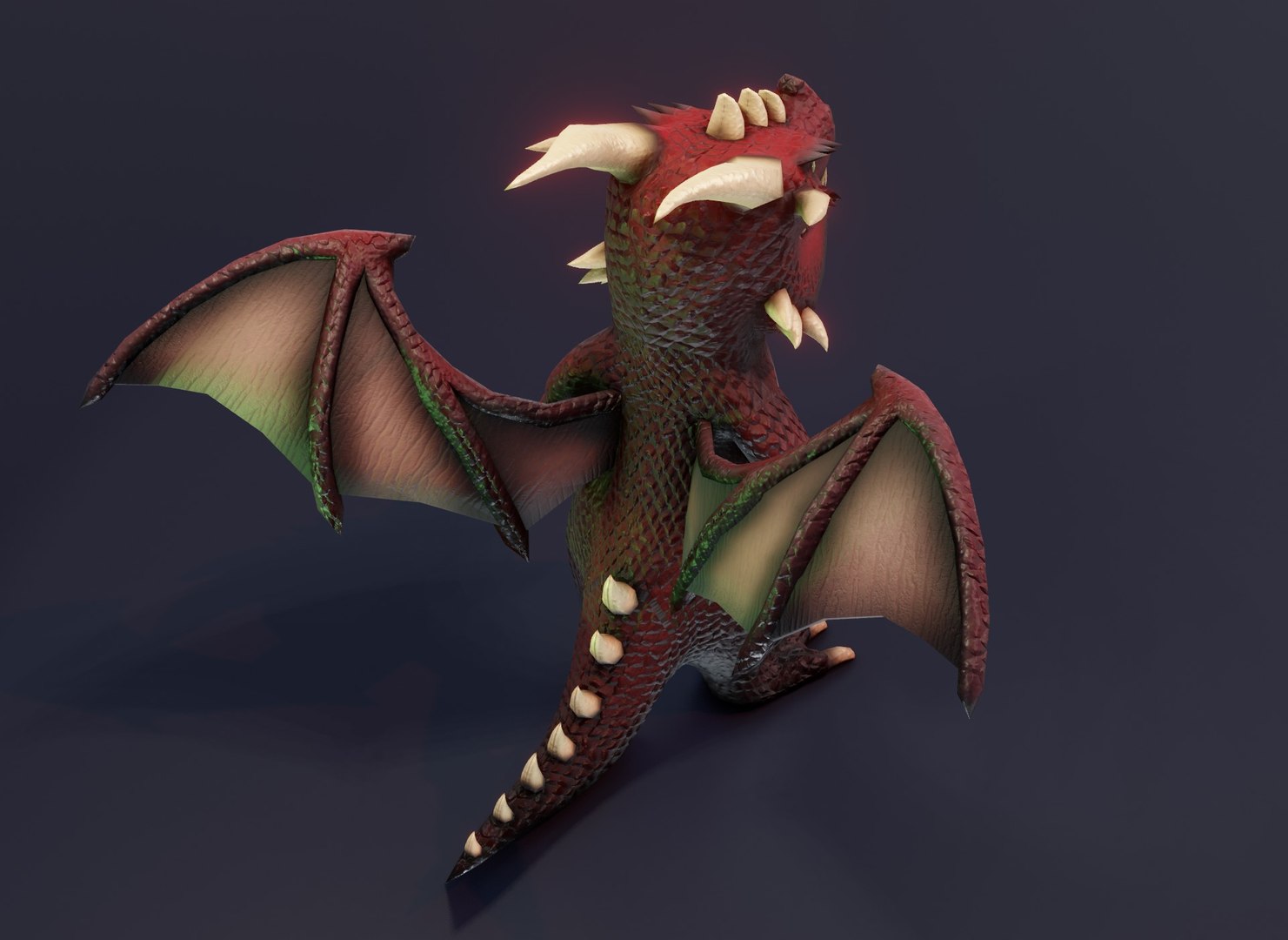 3D Cartoon Red Dragon Rigged 3D Model - TurboSquid 2155400
