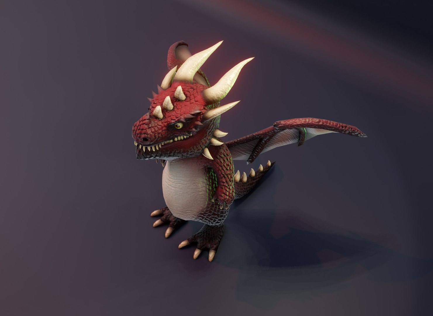 3D Cartoon Red Dragon Rigged 3D Model - TurboSquid 2155400