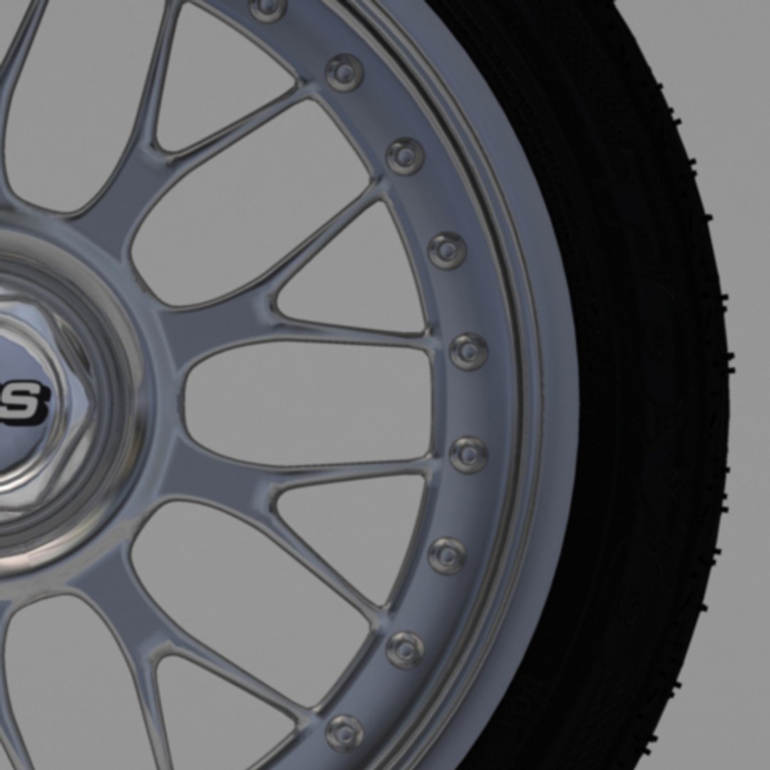 bbs sport rim tire 3d model
