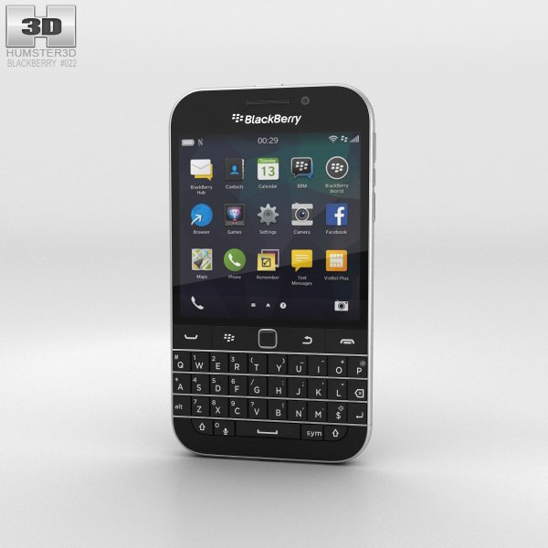 Blackberry classic black 3D model - TurboSquid 1236048