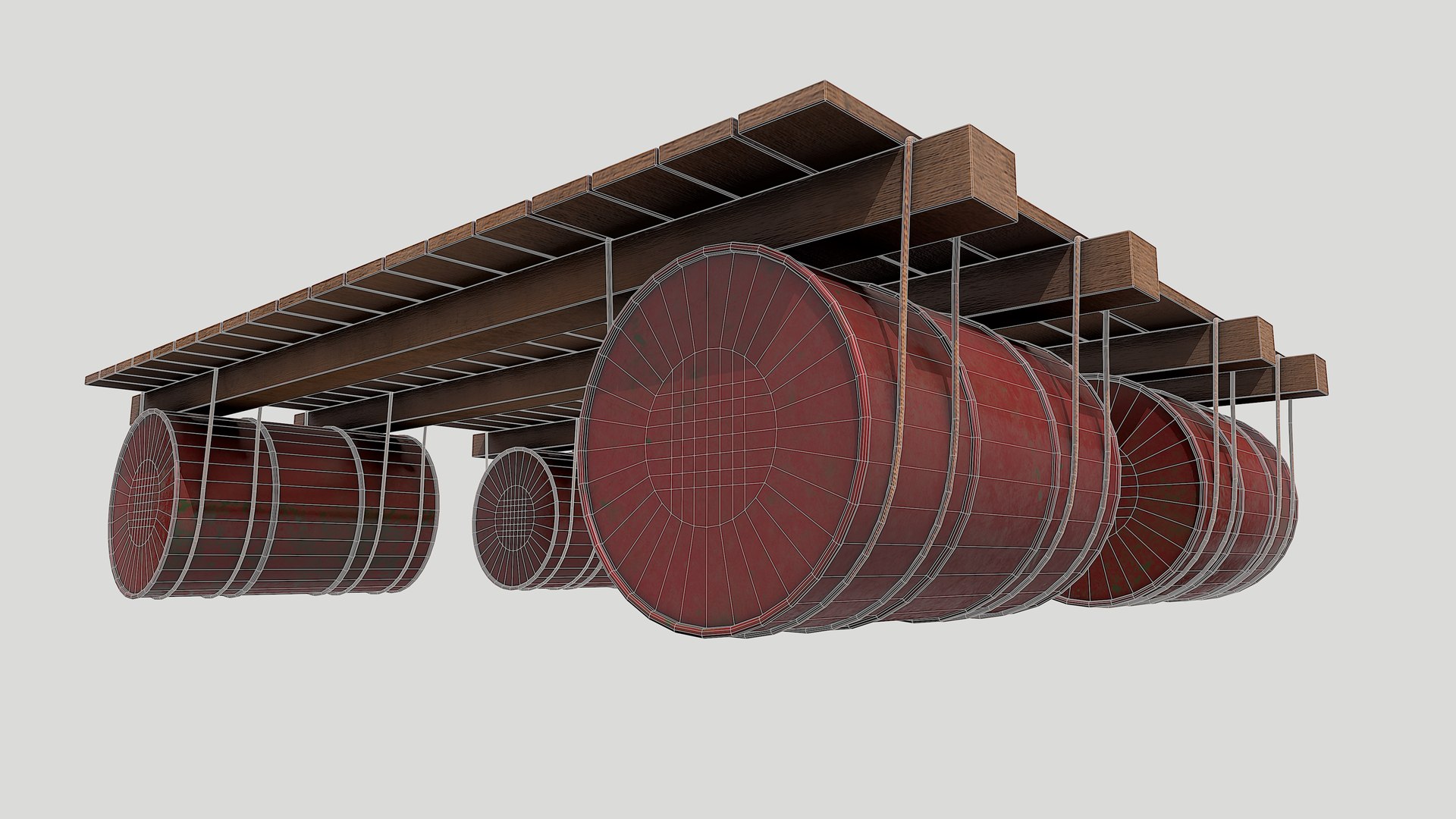 3D Wooden Raft V3 With Pbr 4K 8K Model - TurboSquid 1730042
