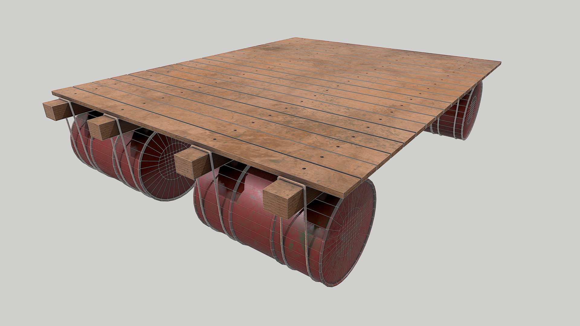 3D Wooden Raft V3 With Pbr 4K 8K Model - TurboSquid 1730042