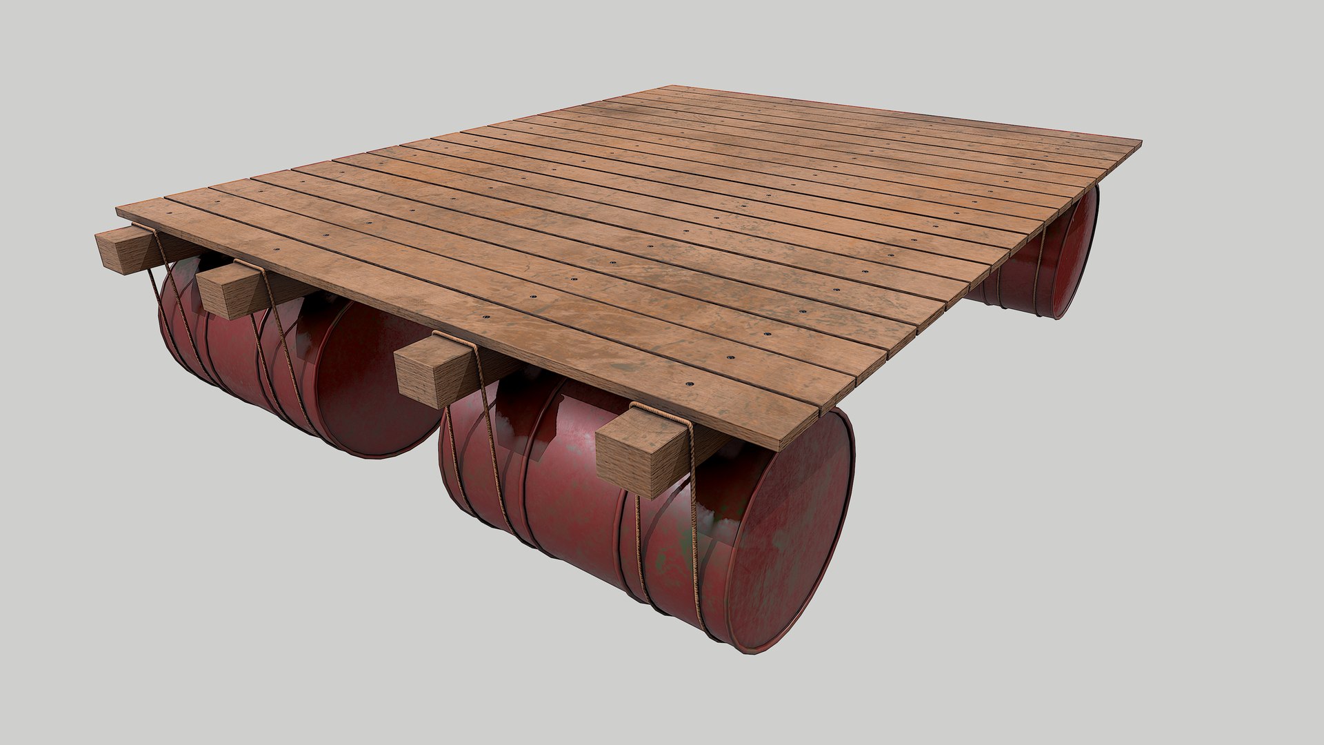 3D Wooden Raft V3 With Pbr 4K 8K Model - TurboSquid 1730042