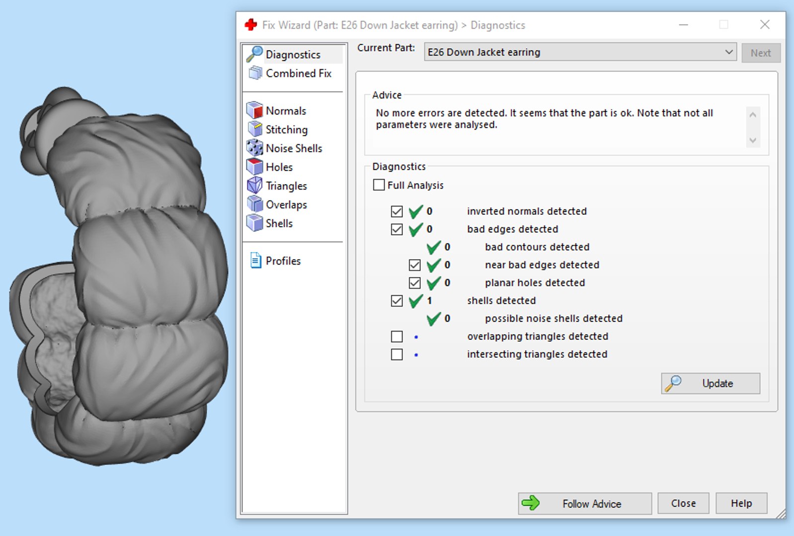 3D Model Fashion Down Jacket Earring Stud E26 3D Print Model ...