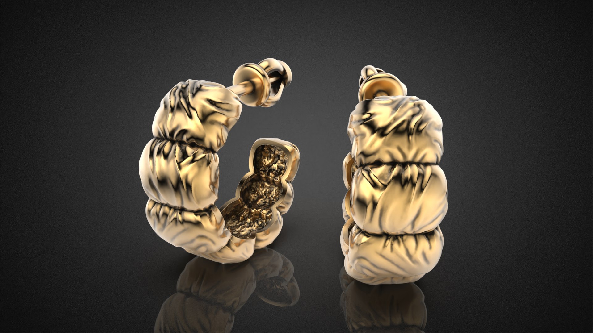 3D Model Fashion Down Jacket Earring Stud E26 3D Print Model ...