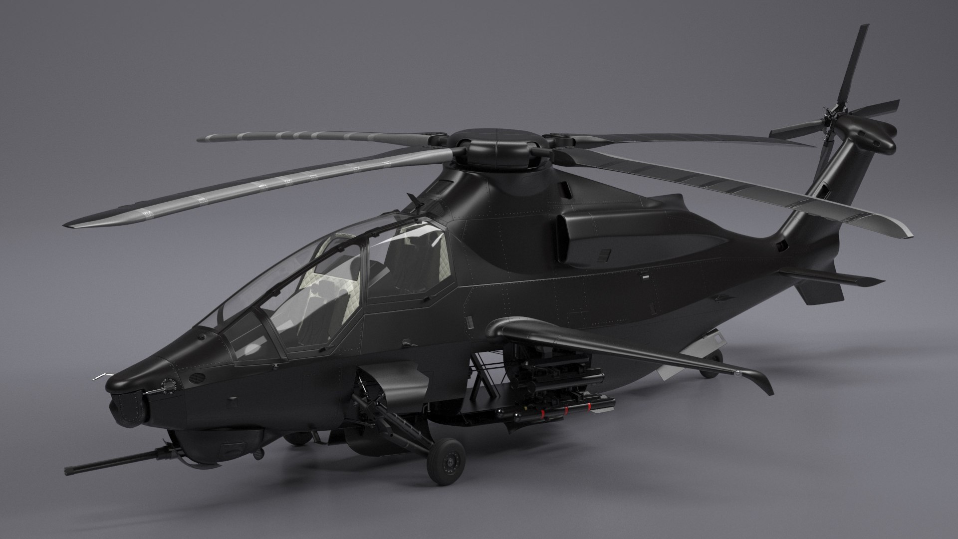 3D Model Military Attack Helicopter With Weapon Rigged - TurboSquid 2287263