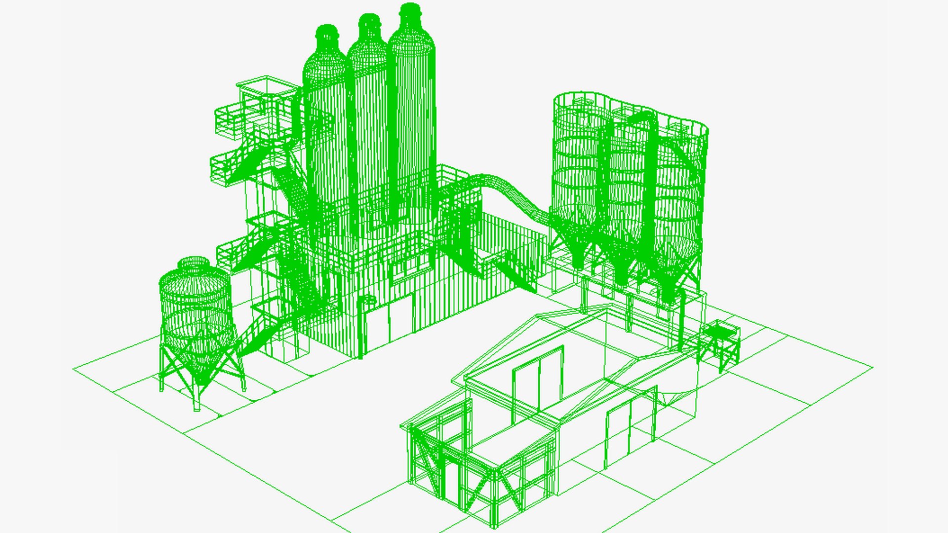 3D Industrial Building Group - Cement Plant - TurboSquid 1982572