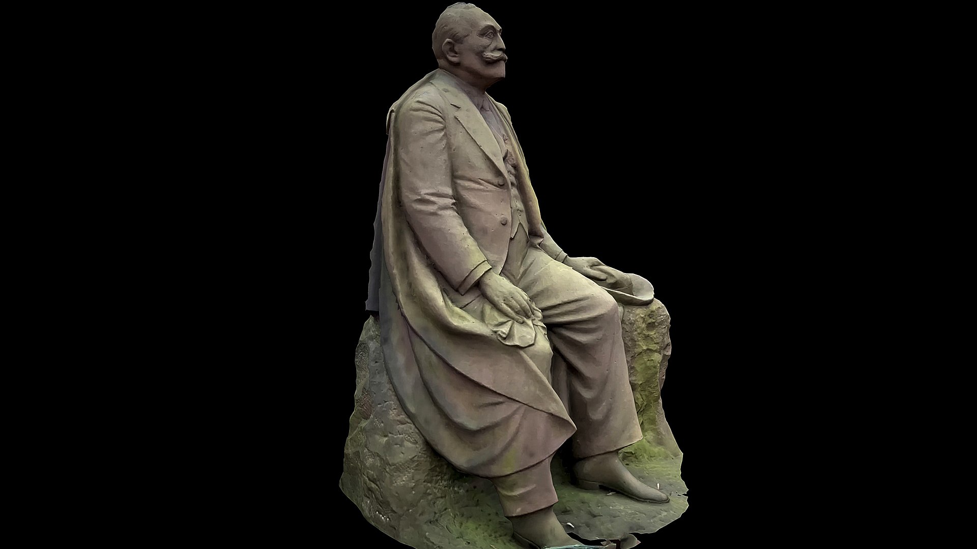 3D Old Sculpt Monument Moss Tombstone Front-part Photogrammetry ...