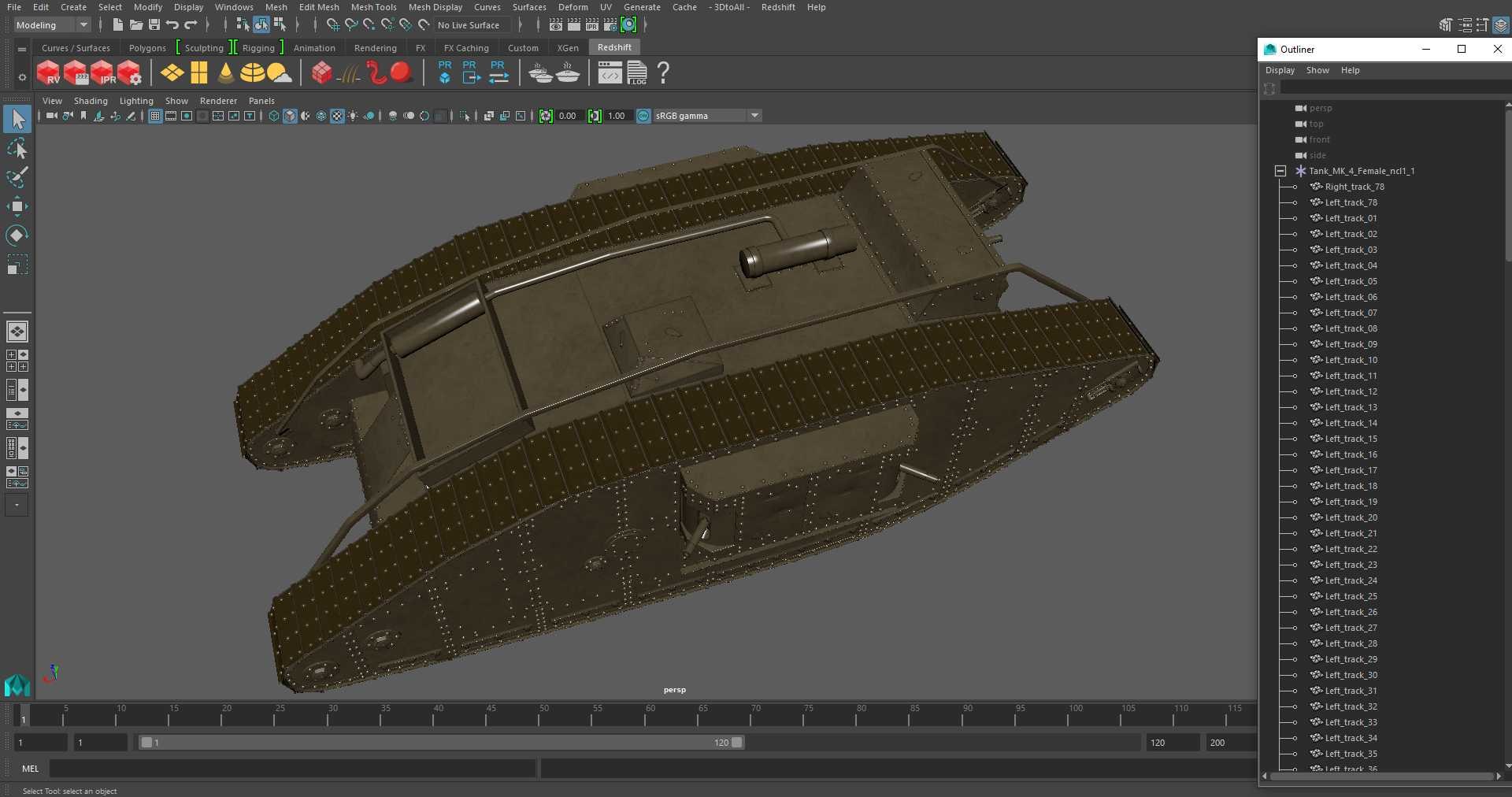 3D Tank MK 4 Female - TurboSquid 2246404