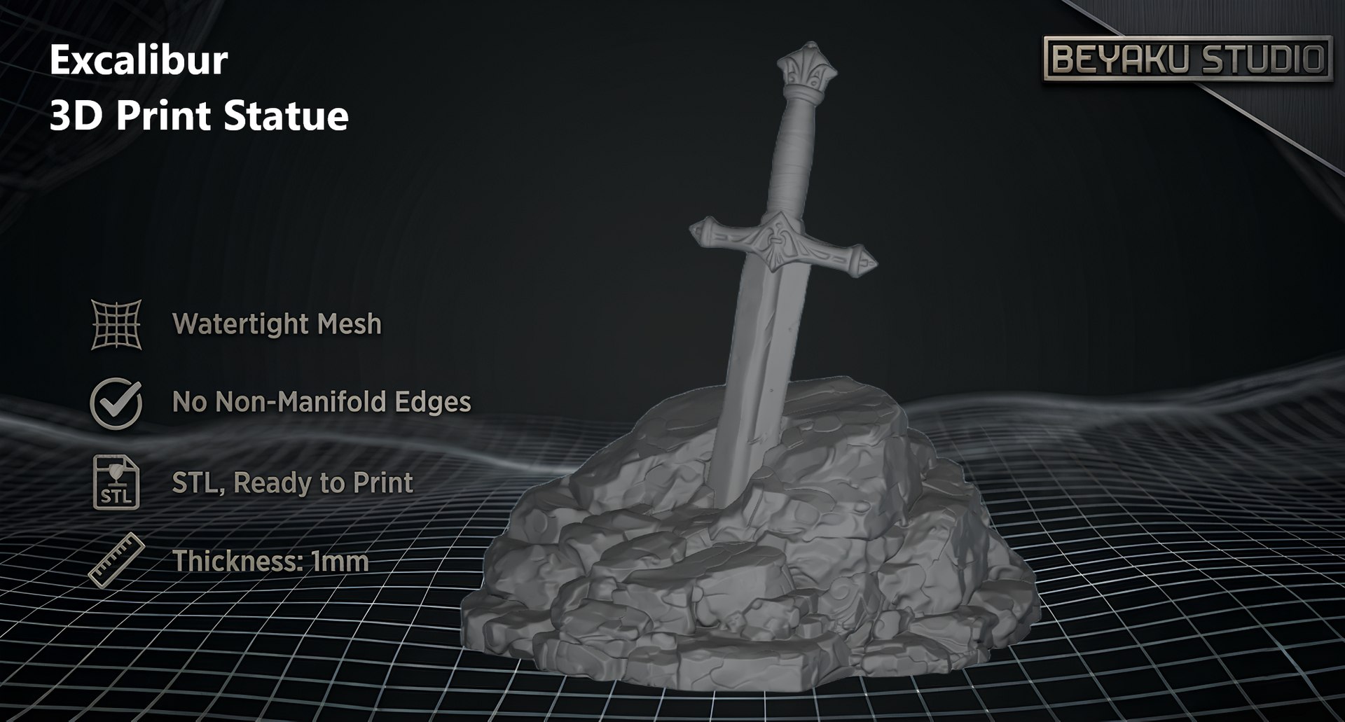 3D Excalibur Statue - STL File For 3D Printing - TurboSquid 2546176