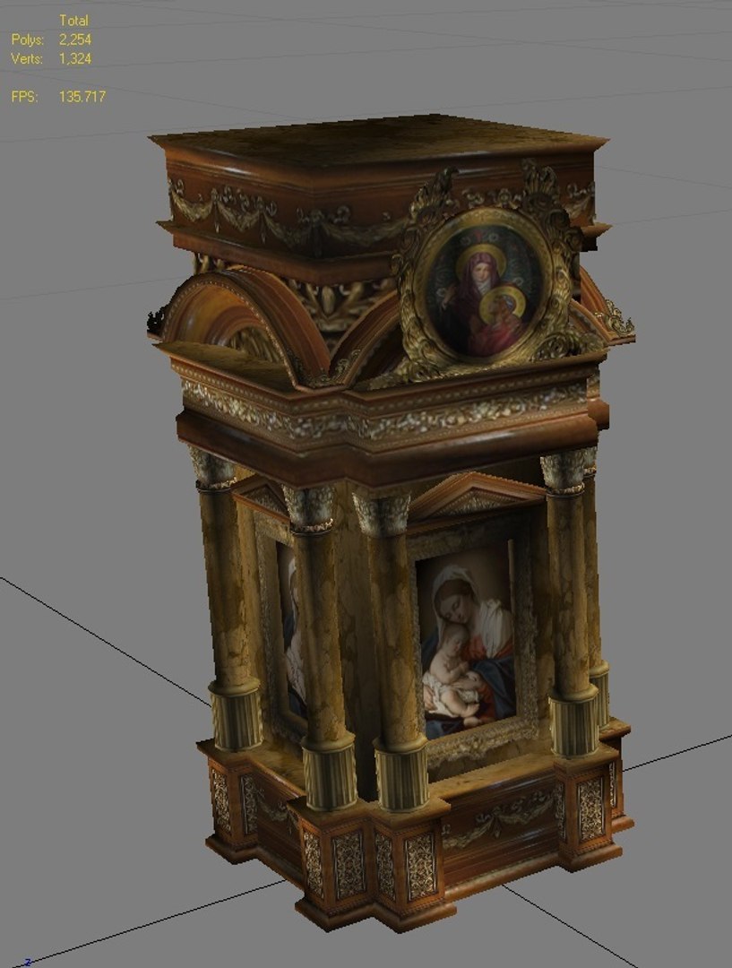 3d Model Classical Romanic Church Altar