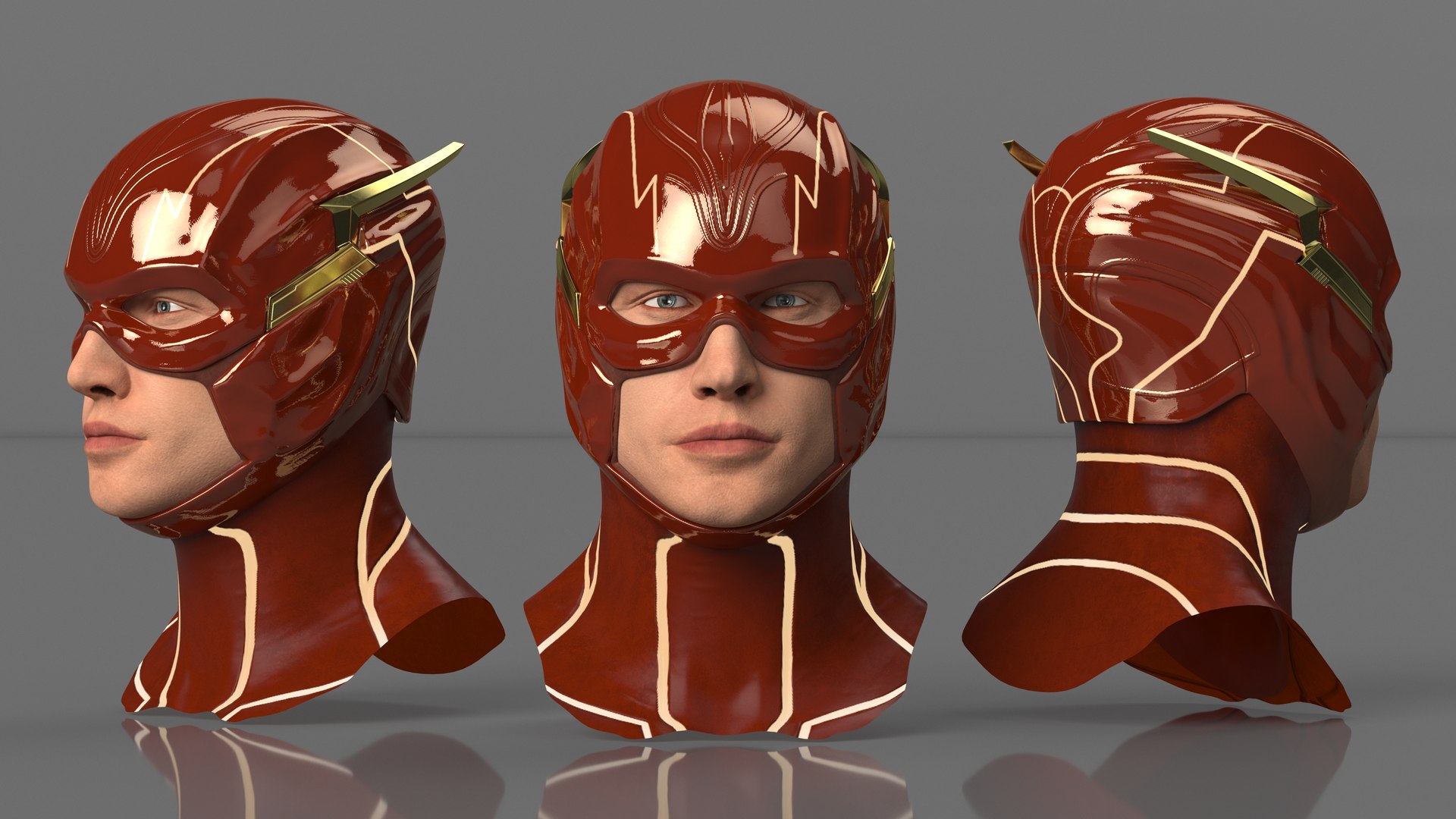 Prohibits Flash DC - Flash Comics Character Head 3D - TurboSquid 2054863