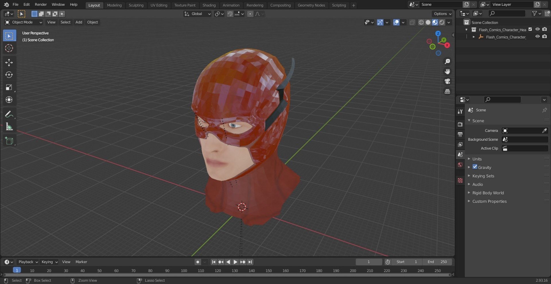 Prohibits Flash DC - Flash Comics Character Head 3D - TurboSquid 2054863