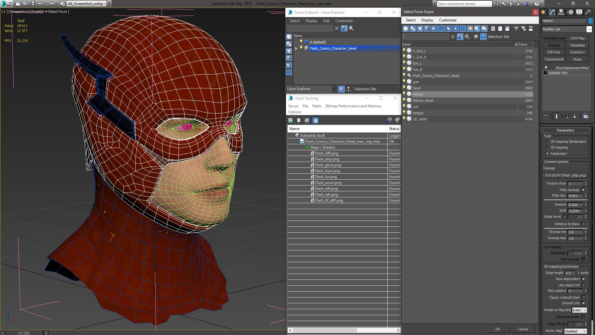Prohibits Flash DC - Flash Comics Character Head 3D - TurboSquid 2054863