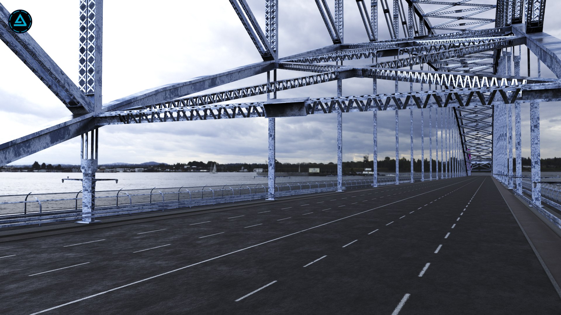 Steel Through Arch Bridge 3D - TurboSquid 1925993