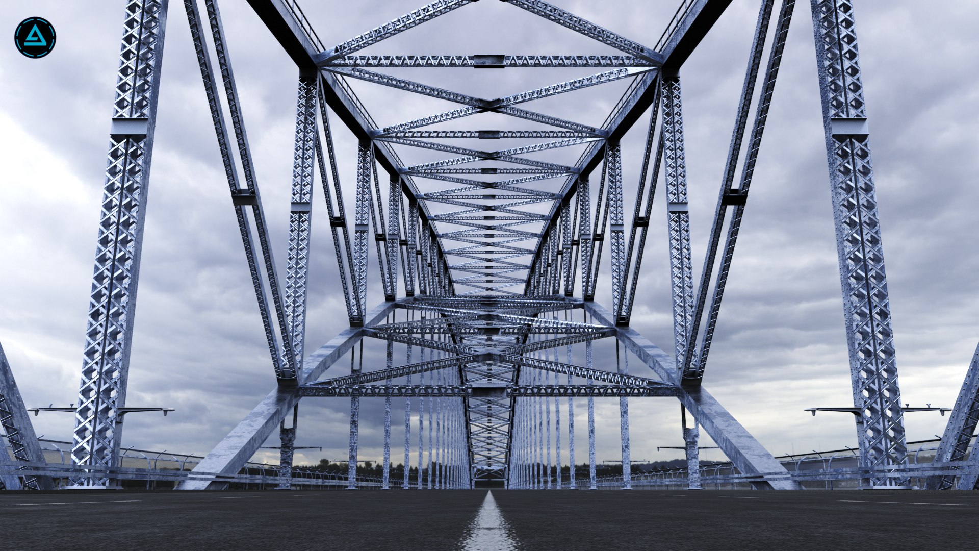 Steel Through Arch Bridge 3D - TurboSquid 1925993