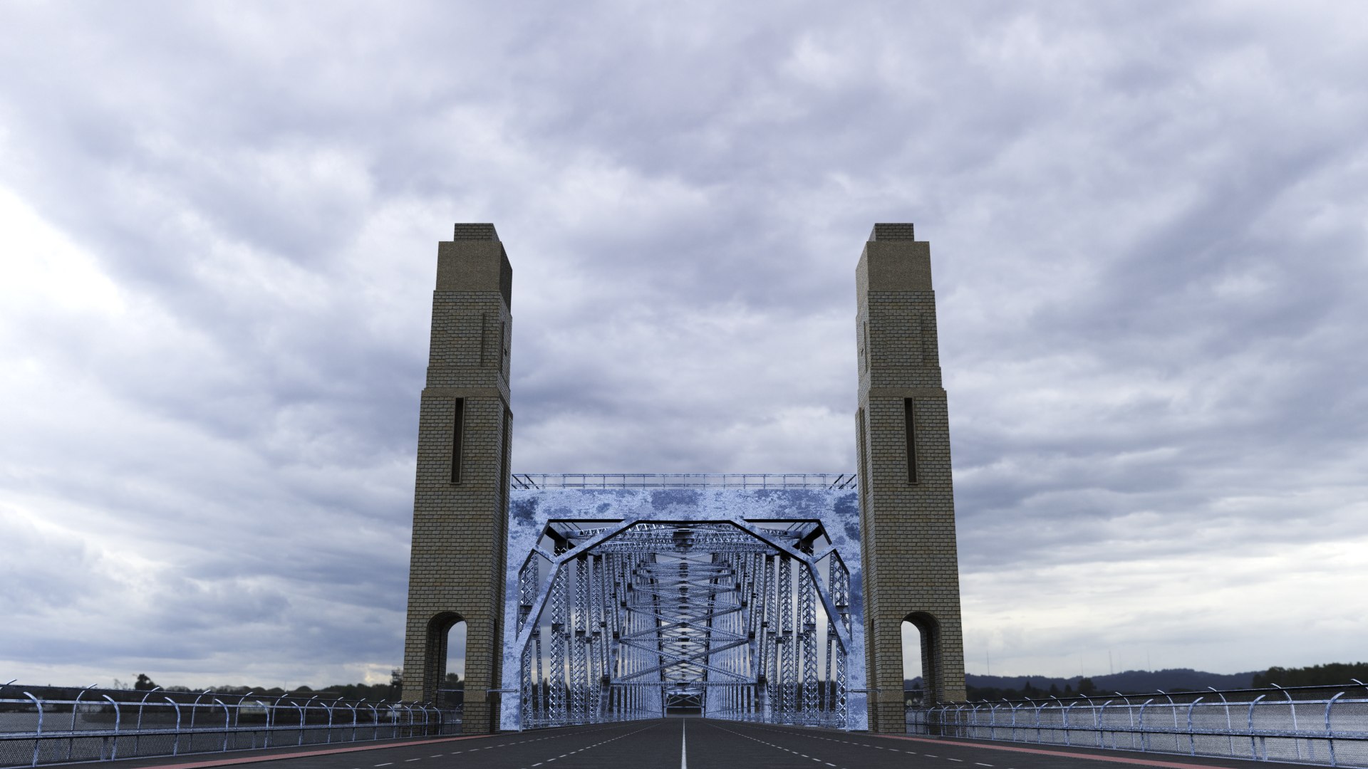 Steel Through Arch Bridge 3D - TurboSquid 1925993