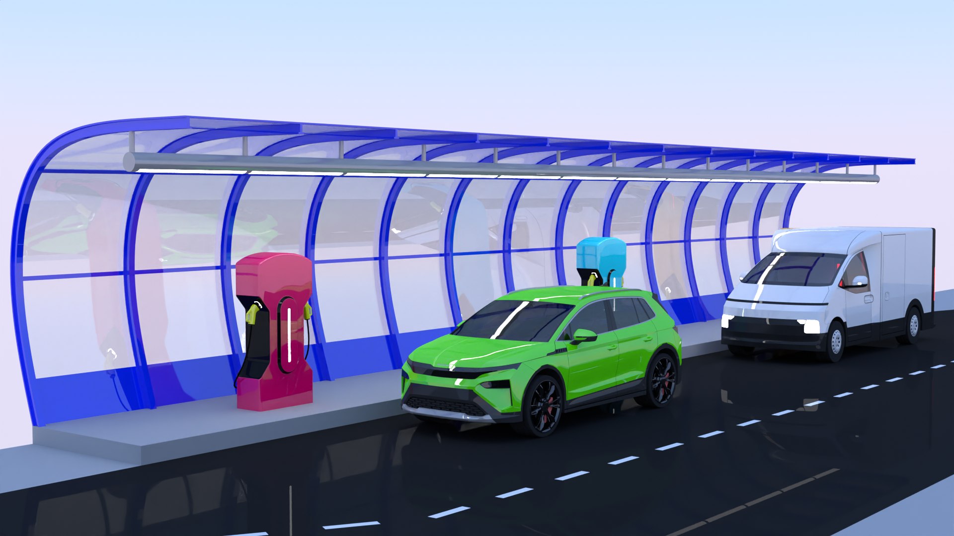 Charger With Elroq And ST1 Van 3D - TurboSquid 2344539