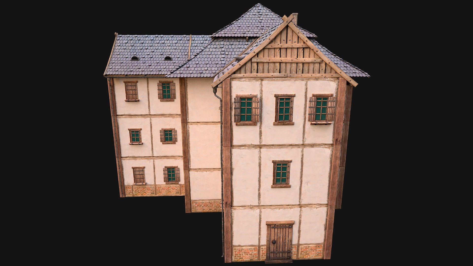 Medieval 3-Storey Town House 3D Model - TurboSquid 2177018