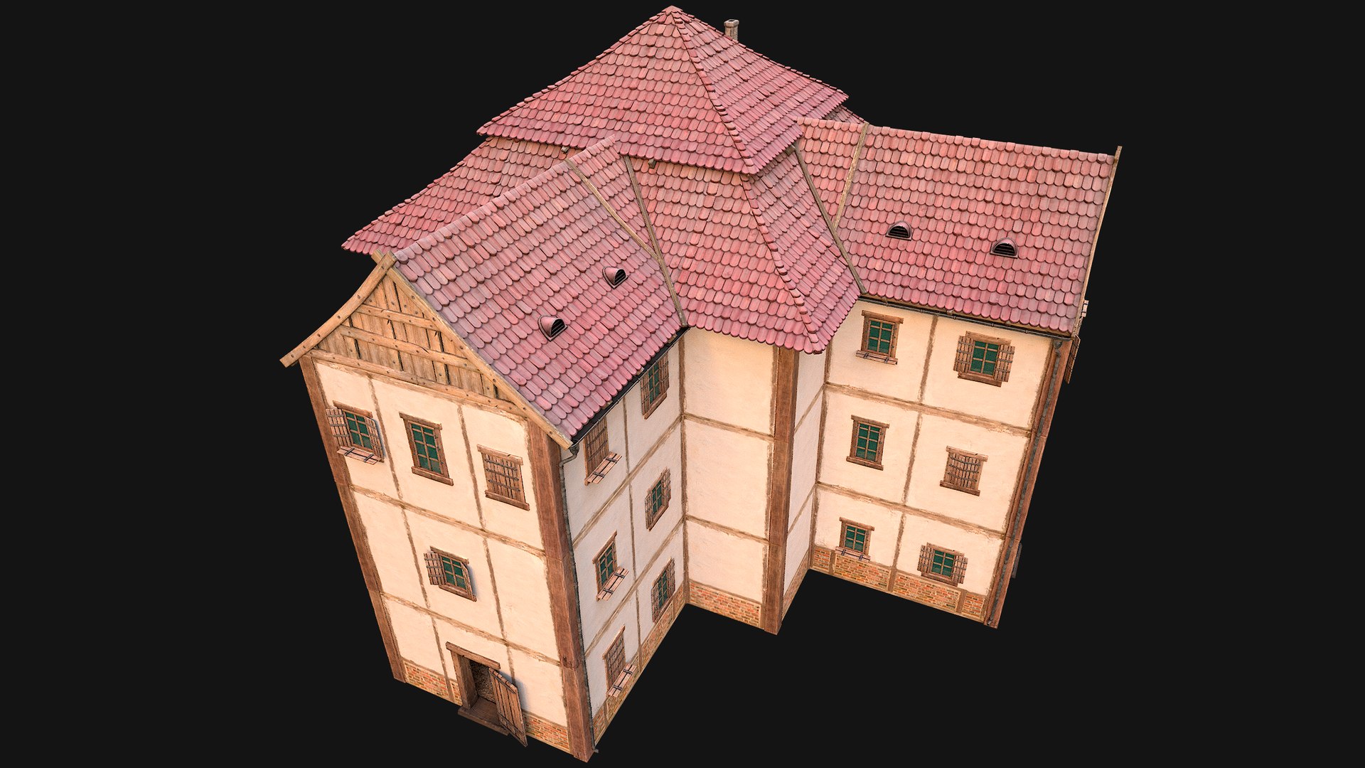 Medieval 3-Storey Town House 3D Model - TurboSquid 2177018