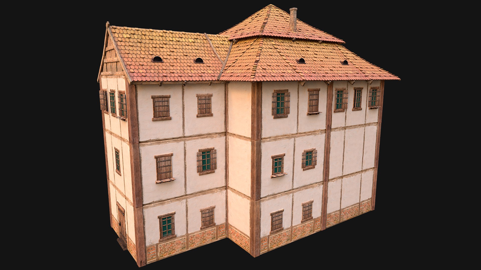 Medieval 3-Storey Town House 3D Model - TurboSquid 2177018