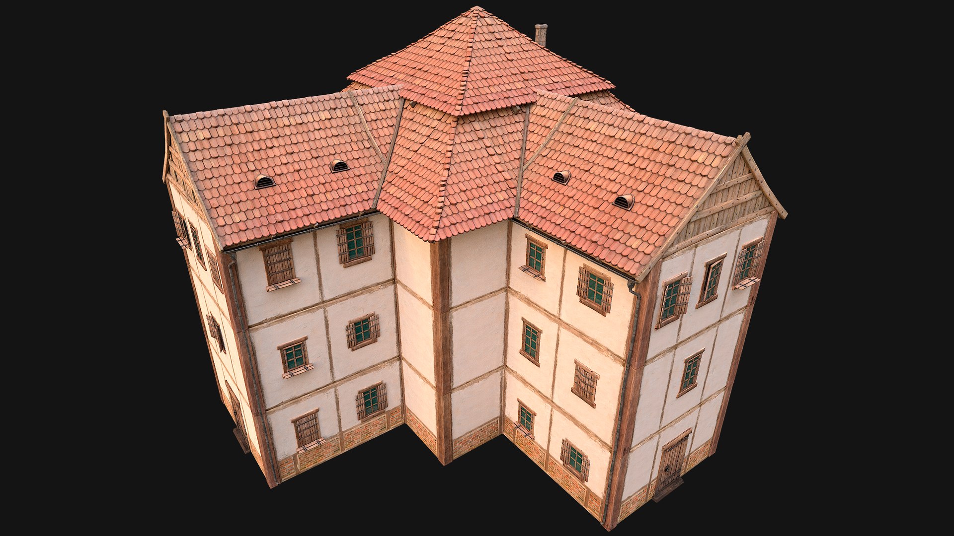 Medieval 3-Storey Town House 3D Model - TurboSquid 2177018