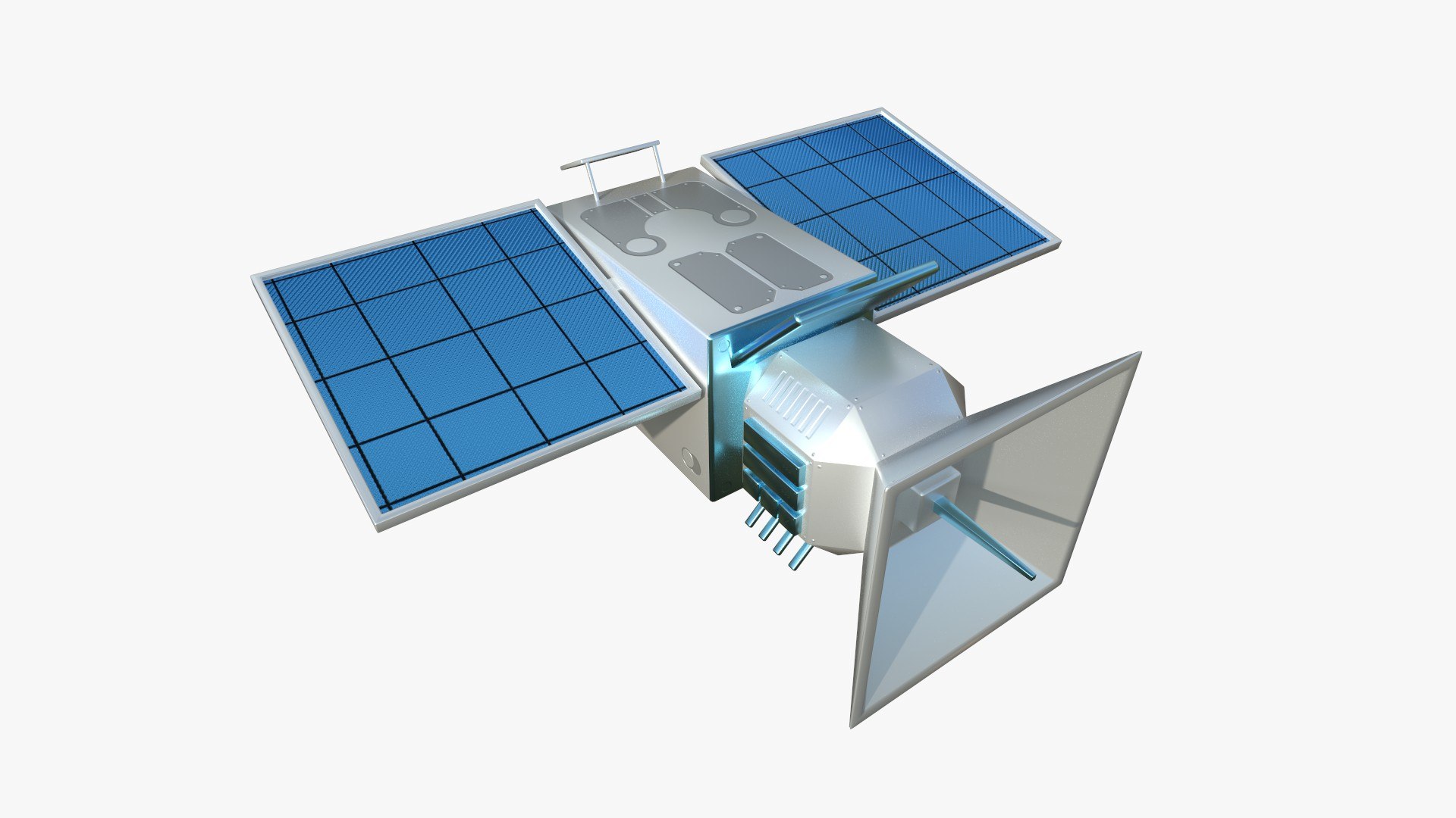 Satellite E03 White Blue - SciFi Space Design 3D model - TurboSquid 1949122