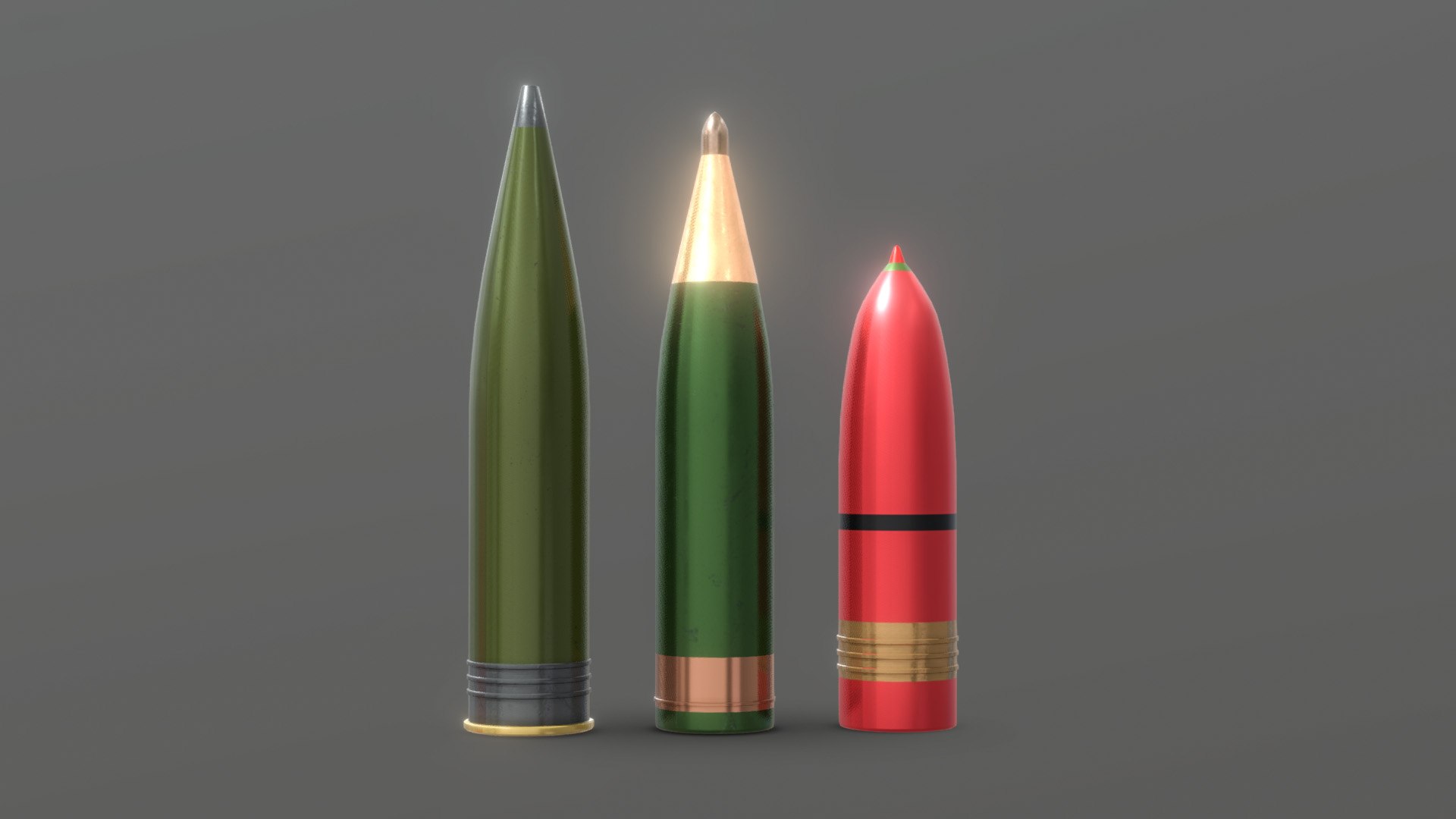 Heavy Artillery Shells 3 in 1 model - TurboSquid 1750728
