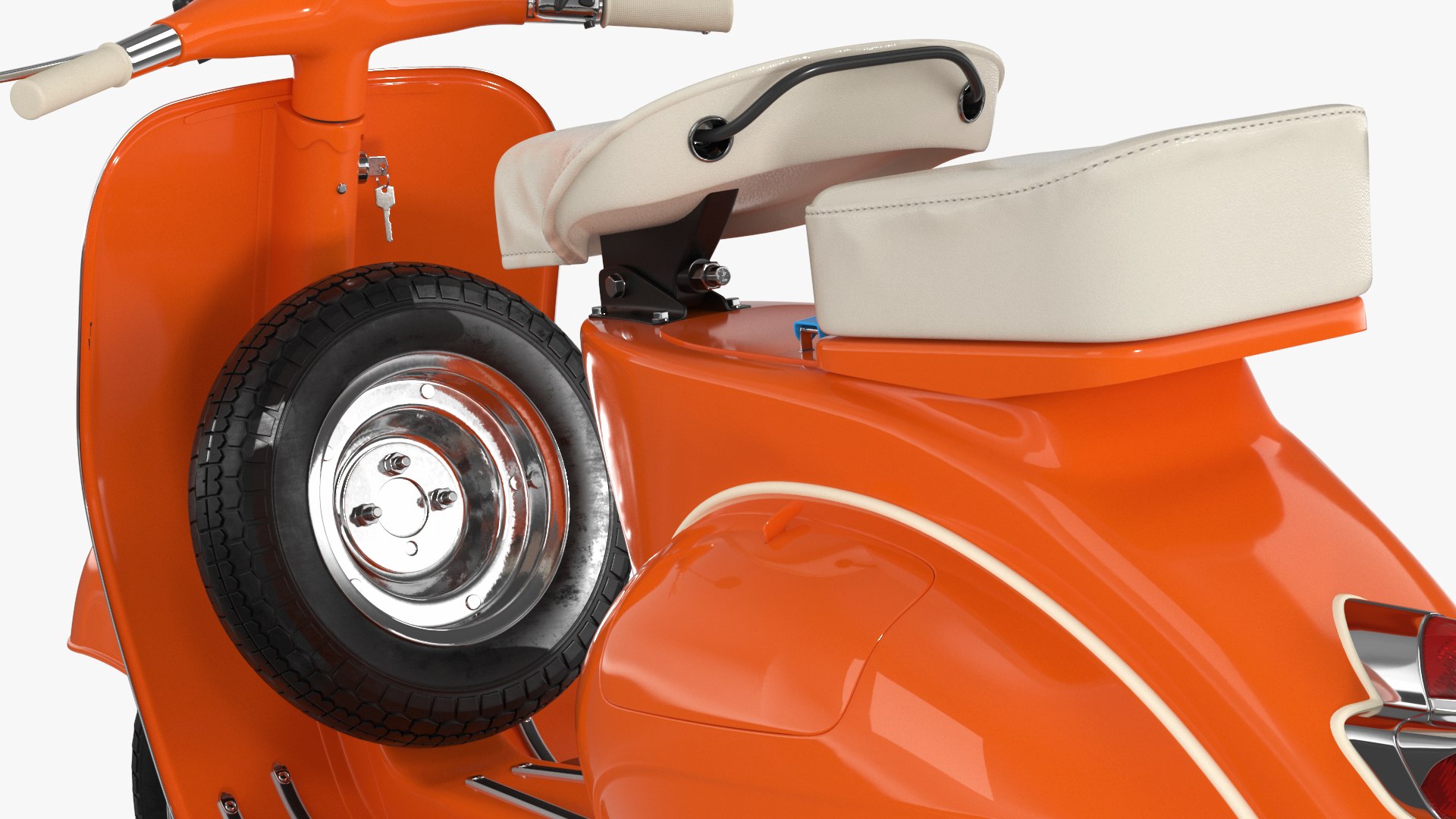 3D Vintage Scooter Orange Rigged Model - TurboSquid 2248567