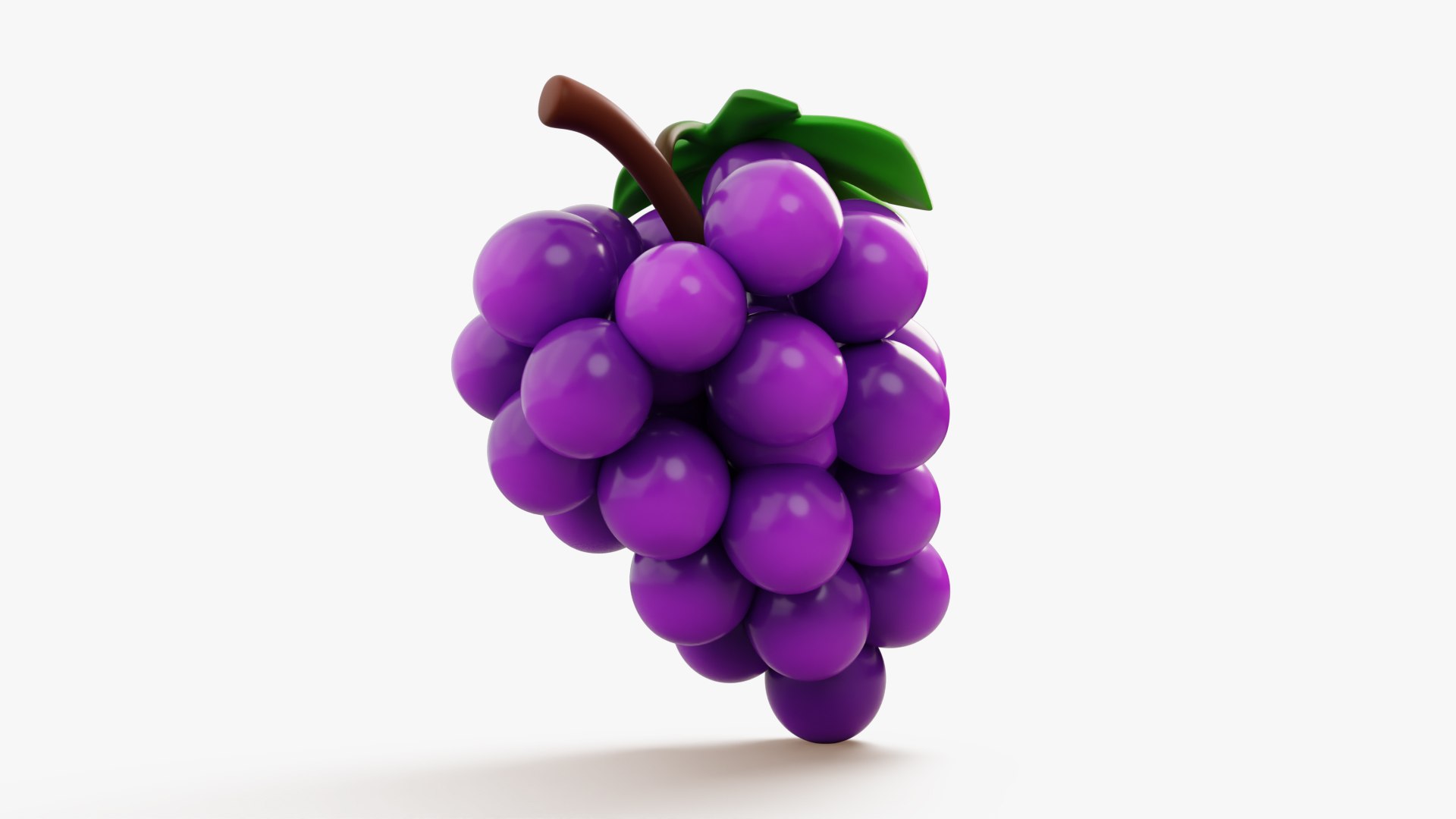 3D Grapes With Leaf Stylized Model - TurboSquid 2360405