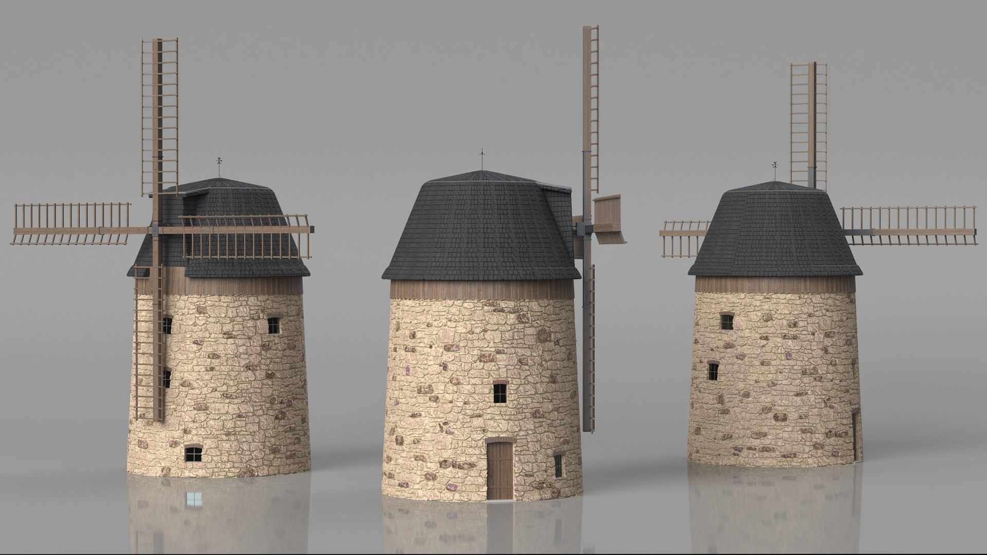 Village Windmill Rigged 3D model - TurboSquid 2045932