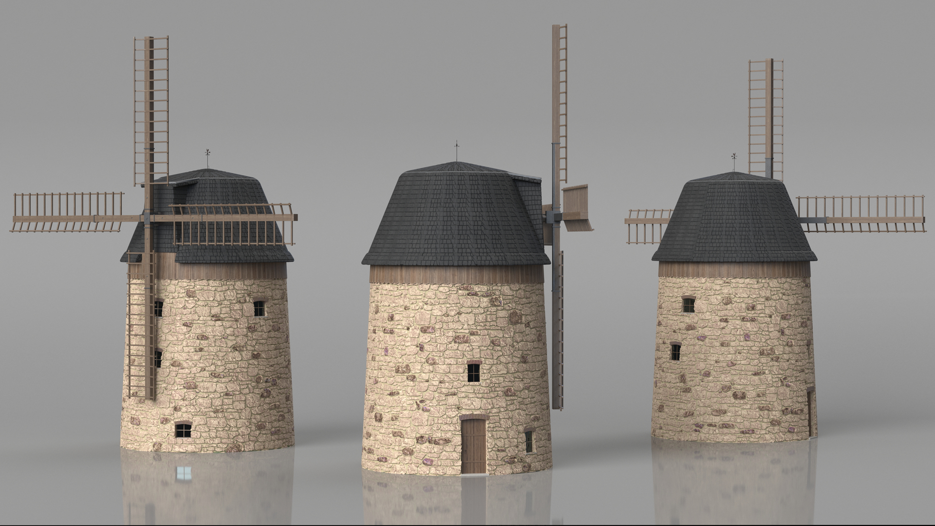 Village Windmill Rigged 3D model - TurboSquid 2045932