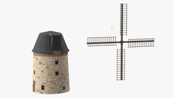 Village Windmill Rigged 3D model - TurboSquid 2045932