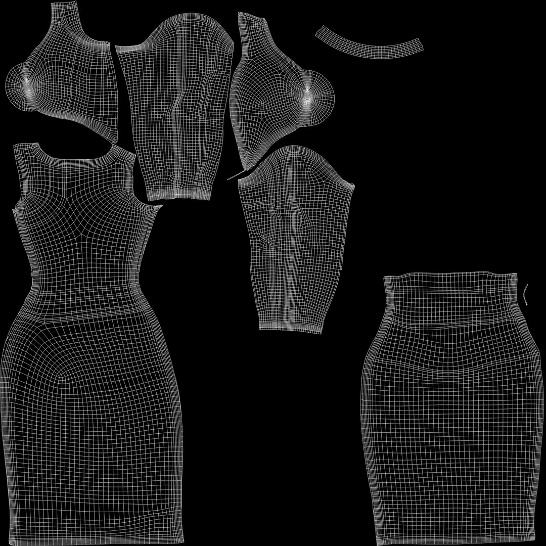 Buckle Connected Chest Side Slit Skirt Elegant Earth Female Dress 3D ...