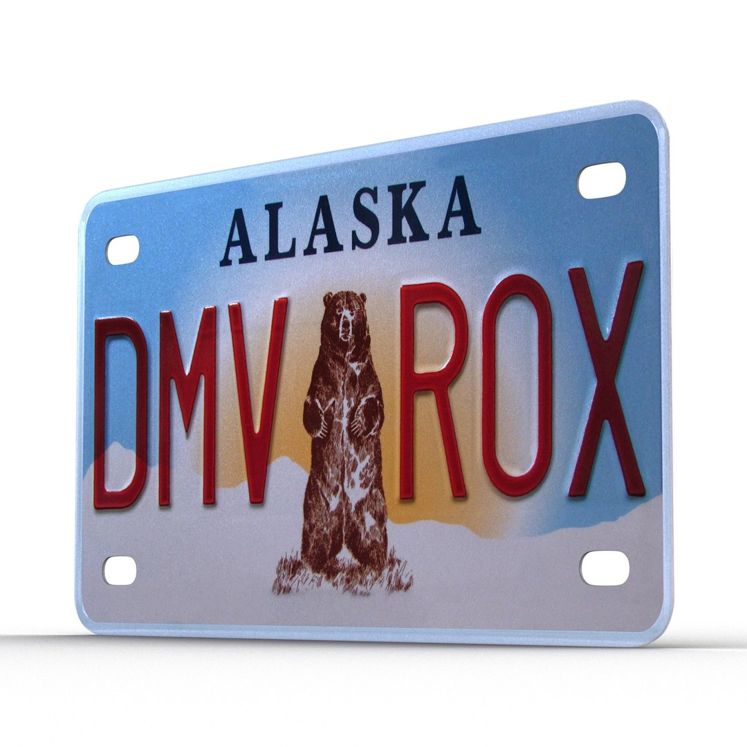3d Alaska License Plate